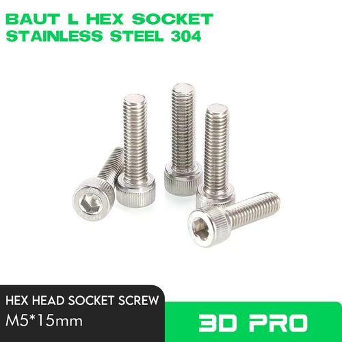 Jual M5x15 Baut L Socket Stainless SS 304 Hex Head Socket Screw 5 x 15 - Kota Tangerang - 3D PRO ...