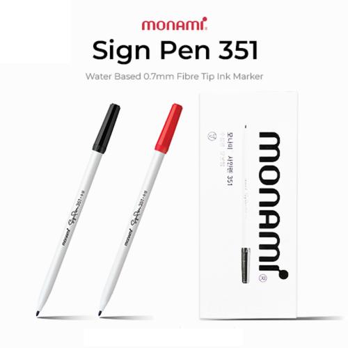 Jual Monami Sign Pen 351 - Pulpen 0.7mm Pena Merah Biru Hitam - Hitam ...