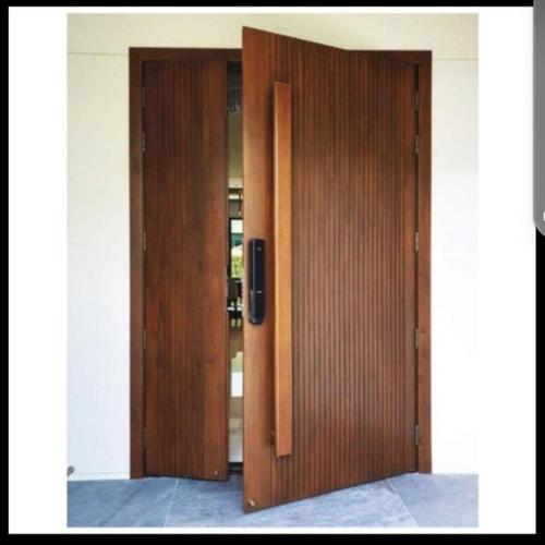 Jual pintu solid engineering wood bahan kayu kamper bekas plus finising ...