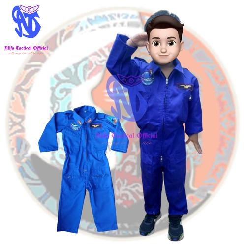 Jual Werpak Anak Warna Biru Baju Profesi Pilot Anak Kostum Pilot ...