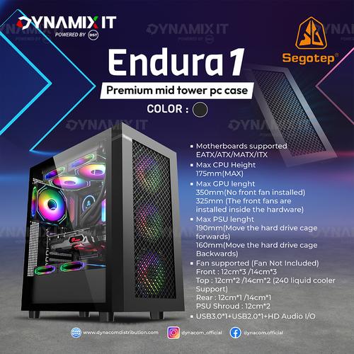 Jual Segotep ENDURA 1 Airflow Tempered Glass E-ATX PC Case - Black - Kota Surabaya - Dynamix IT ...