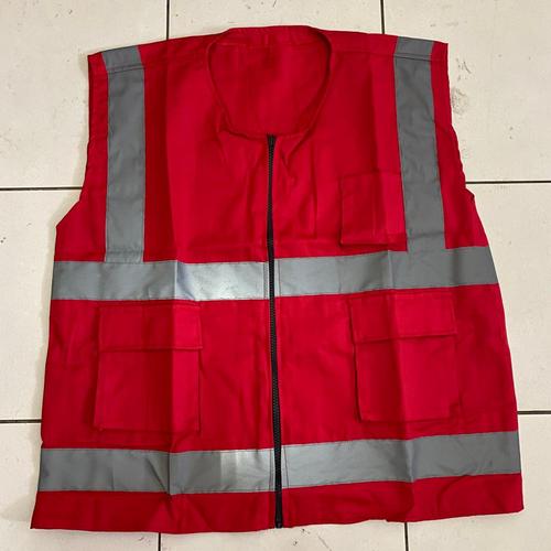 Jual Rompi Safety Drill Merah / Rompi Safety Kerja Proyek / Rompi Merah ...