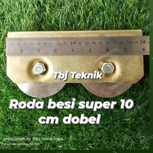 Jual roda besi super dobel/ganda 10 cm bisa rel siku atau rel bulat ...