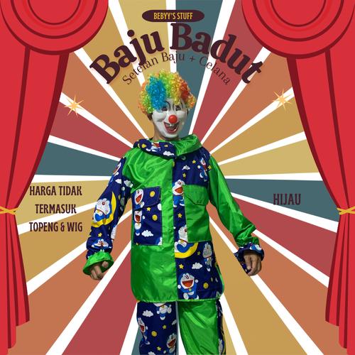 Jual Kostum Setelan Badut Motif Doraemon Baju Celana Terpisah - Biru ...