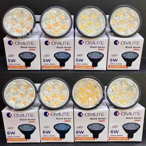 Jual Lampu Led Mr16 5W 6W 220V COB Spot Tusuk Body Hitam Civilite ...