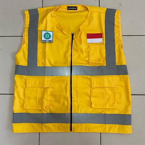 Jual Rompi Safety Drill 3 Kantong warna Kuning + Logo K3 dan Bendera ...