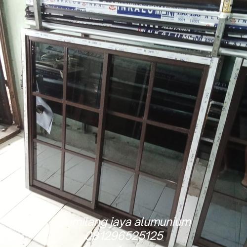 Jual jendela sleding ekonomi inkalum kaca riben pakai urnamen 120x120 ...