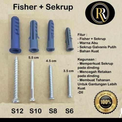Jual Sekrup Fisher S6 S8 S10 Skrup Baut Dinding Tembok Gypsum Murah ...