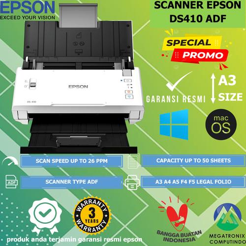 Jual EPSON SCANNER WORKFORCE DS410 A4 DUPLEX SHEET-FED DOCUMENT - Putih ...