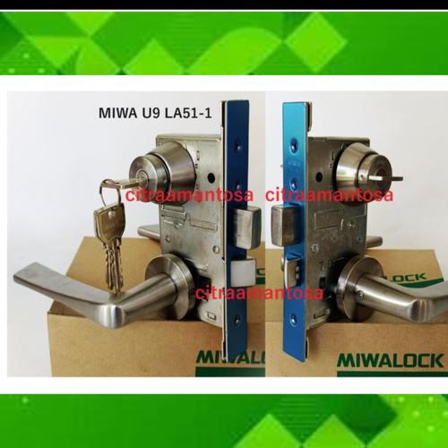 Jual MIWA U9 LA51-1 BS51/64 DT33-42 ST MORTISE LEVER HANDLE LOCK. JAPAN ...