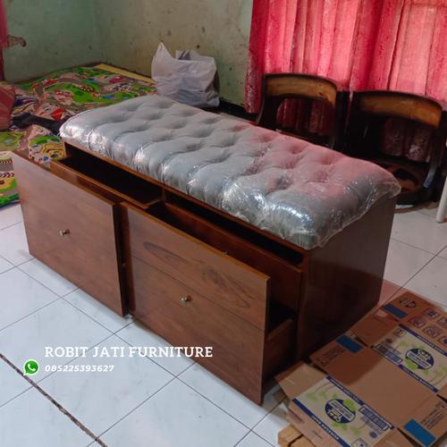 Jual bangku penyimpanan sepatu kayu jati solid bangku rak sepatu ...