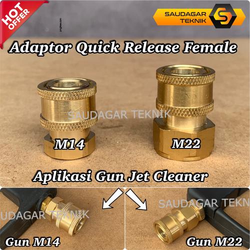 Jual Adaptor Quick Release Gun Jet Cleaner Female Drat M14 M22 Ke ...