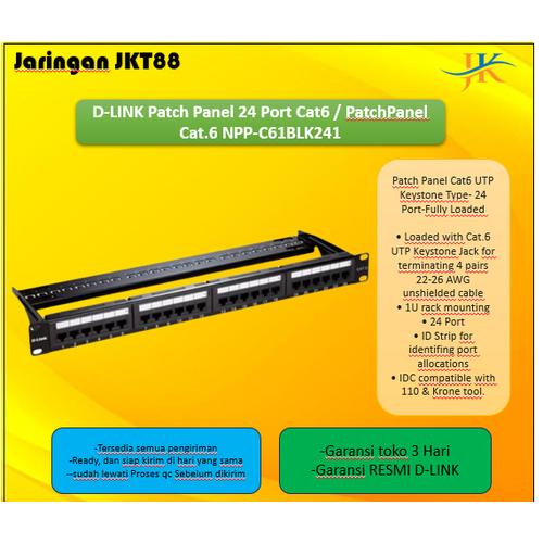 Jual D-LINK Patch Panel 24 Port Cat6 / PatchPanel Cat.6 NPP-C61BLK241 ...