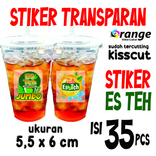 Jual STIKER ES TEH, STIKER LABEL, STIKER TRANSPARAN, STIKER CUP MINUMAN ...