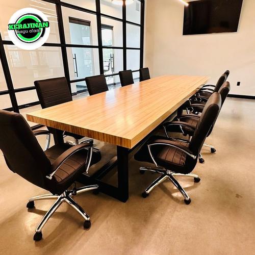 Jual Meja Rapat Kantor - Meja Meeting Kayu Jati Natural 260 × 100 × 75 ...