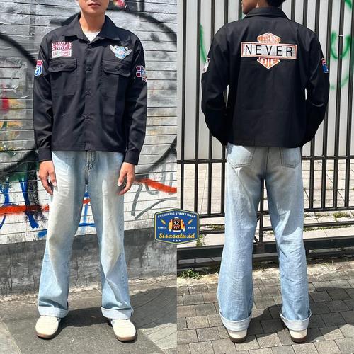 Jual Workshirt Lengan Panjang/Longsleeve Full Bordir HITAM by sisasatu ...