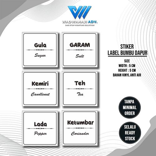 Jual Stiker Label Bumbu | Stiker label Garam Gula dan Garam | Bahan ...