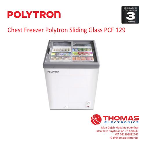 Jual Chest Freezer Box Polytron Sliding Glass PCF129 PCF 129 Sliding ...
