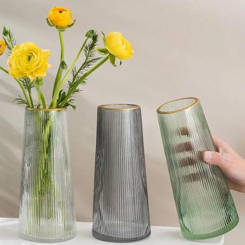 Jual Vas Bunga Kaca Interior Motif Origami Spiral List Gold Flower Vase ...