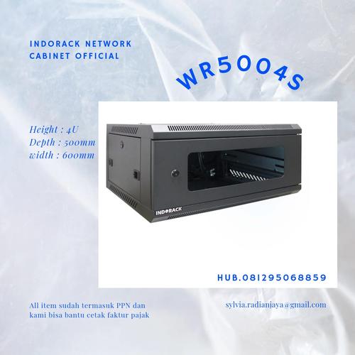 Jual WR5004S 4U 500MM Single door Rak Server INDORACK WALLMOUNT RACK ...