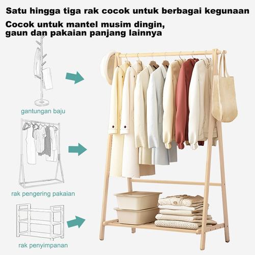 Jual Rak Gantungan Baju 2 Rak Susun Baju Rak Baju Stand Hanger ...