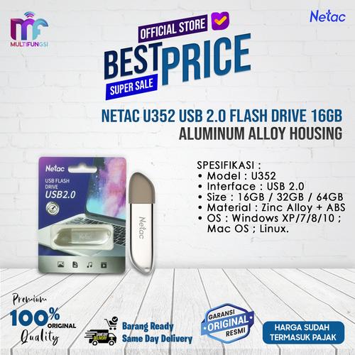 Jual Netac U352 USB 2.0 Flash Drive 16GB aluminum alloy housing - 16GB - Jakarta Pusat ...