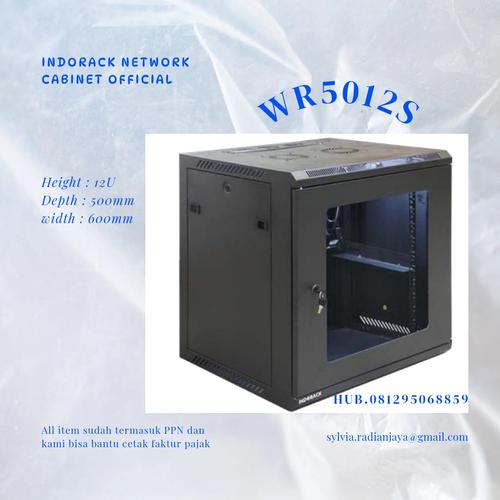 Jual WR5012S INDORACK Wallmount 12U Depth 500mm Rak server cabinet ...