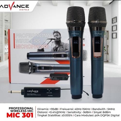 Jual MIC Advance MIC-301 Double Digital Mic Wireless Microphone Metalic ...