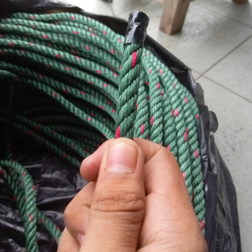Jual Tali Tambang 10mm Tambang Plastik PE Hijau Bintik Merah Per 40 ...