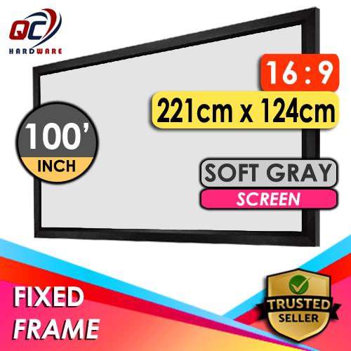 Jual Laser Fixed Frame Screen Projector 100" 16.9 Gray - Metal soft ...