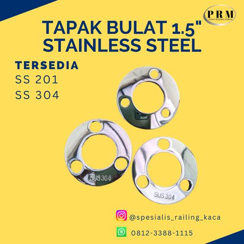 Jual Tapak Baseplate plendes bulat 1.5" Tiang Railing Tangga - SS 201 ...