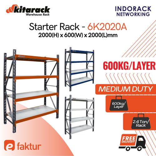 Jual Rak Gudang Besi 600kg per Layer Rack Gudang 2 Meter 3 / 4 Susun ...