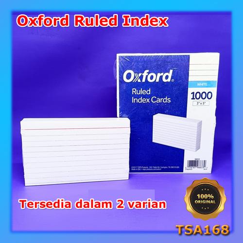 Jual Oxford Ruled Index Cards 3x5 inch 100 Sheets White 3" x 5" 3"x5 ...