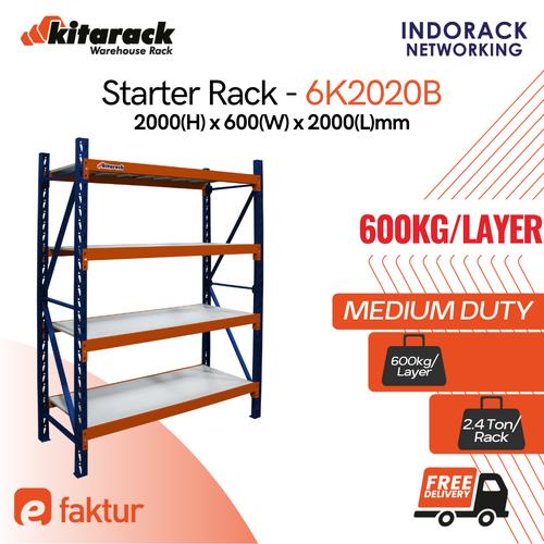 Jual Rak Gudang Besi 600kg per Layer Rack Gudang 2 Meter 3 / 4 Susun ...