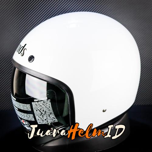Promo HELM RETRO CLASSIC MDS MAGNUM SOLID / WHITE / MODEL BOGO - XL ...