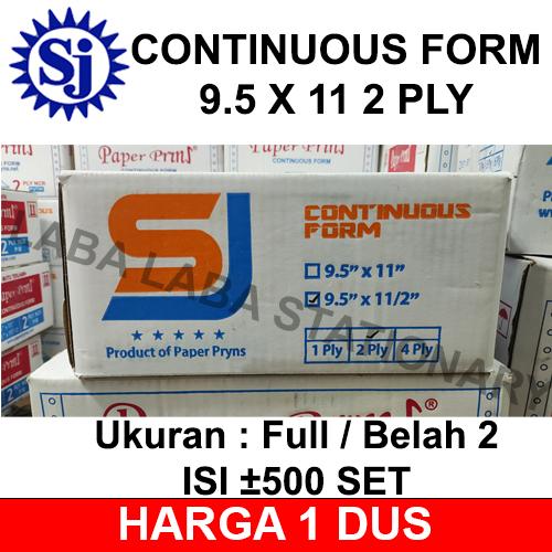 Jual KERTAS CONTINUOUS FORM 2 PLY 9.5 X 11 SJ PAPER PRINT A4 / RANGKAP ...
