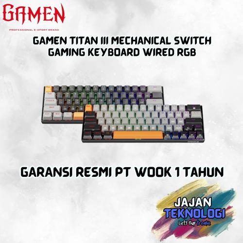 Jual GAMEN Titan III Mechanical Switch Gaming Keyboard Wired RGB ...