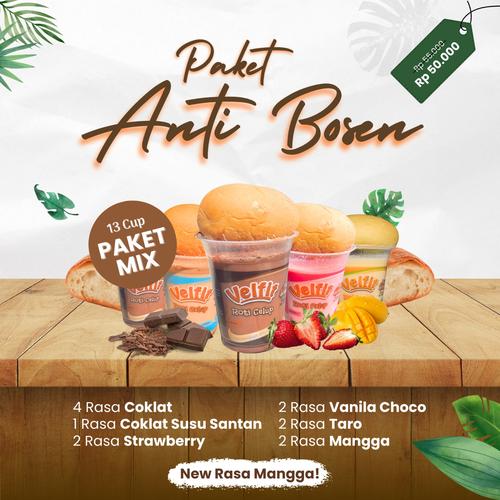 Jual 1 DOS PAKET MIX 4 RASA ES ROTI CELUP VELFIT ISI 13 CUP - Kota ...