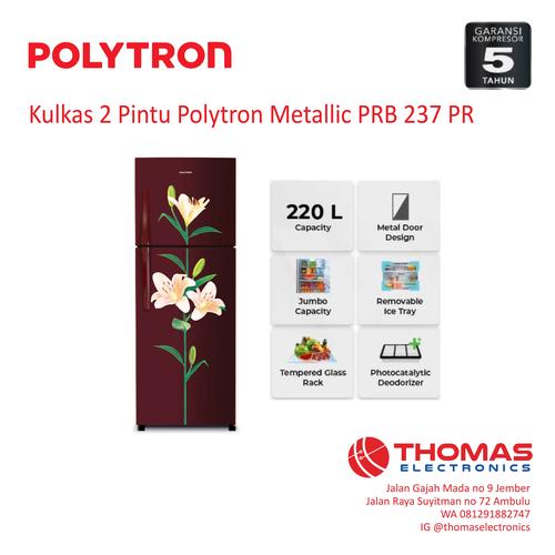 Jual Kulkas 2 Pintu Polytron Metallic PRB 237PR 237 PR Garansi Resmi ...
