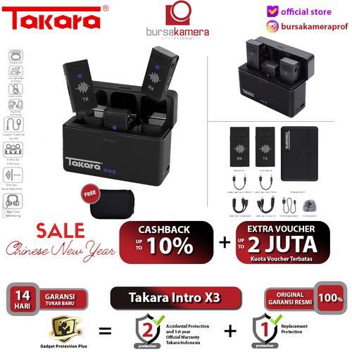 Promo Takara Intro X3 2.4GHz Digital Wireless Microphone with Charging ...