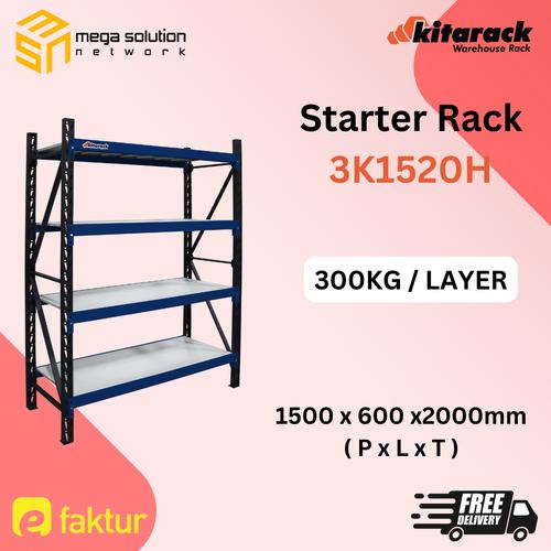Jual Rak Gudang Besi Kitarack Starter 2 Meter 300kg/Layer Panjang 1,5 ...