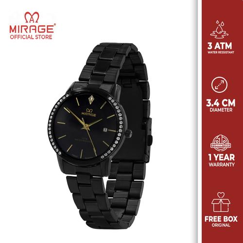 Promo Jam Tangan Mirage Wanita Permata Stainless Hitam 8805 L Kasual ...