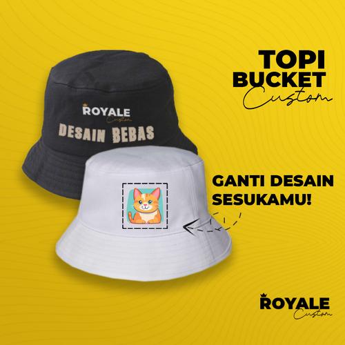 Jual Custom Topi Bucket / Bucket Hat Sablon Satuan Souvenir - Hitam ...