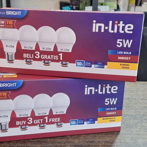 Jual BULB INLITE INB007 5W PACK BELI 3 GRATIS 1 INLITE BOHLAM INLITE E ...