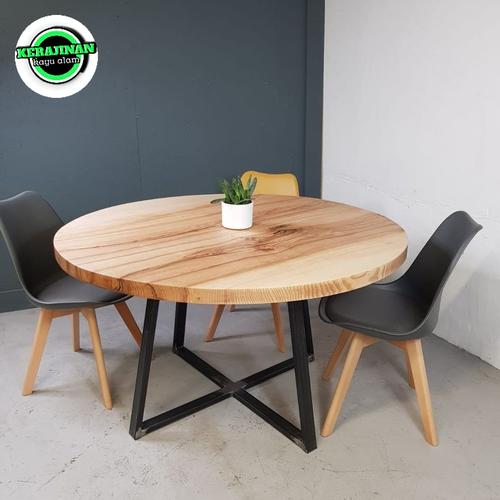 Jual Meja Bundar Kayu Jati Natural - Meja Cafe - Meja Makan Minimalis ...