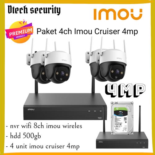 Jual PAKET CCTV 4 IMOU CRUISER 4MP +NVR IMOU FULL COLOR AUDIO TWO WAY ...