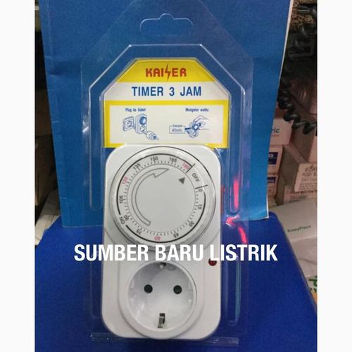 Jual Kaiser Stop Kontak Timer 3 Jam Analog / Alat Pengukur Waktu Manual ...