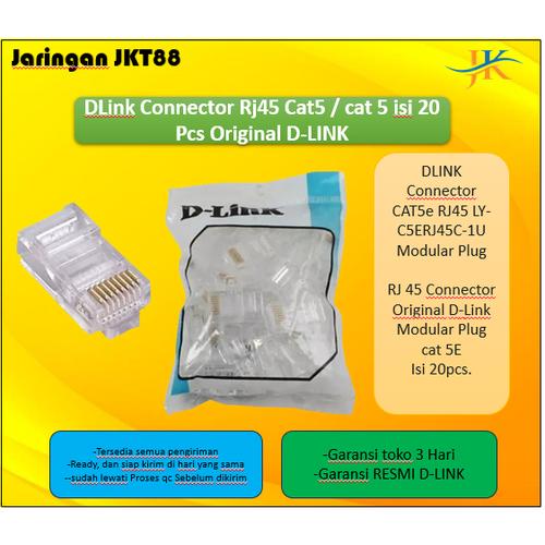 Jual DLink Connector Rj45 Cat5 / cat 5 isi 20 Pcs Original D-LINK ...