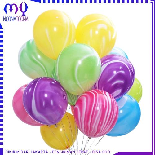 Promo Balon Latex Bulat Motif Marble Ballon Dekorasi Ulang Tahun 12 ...