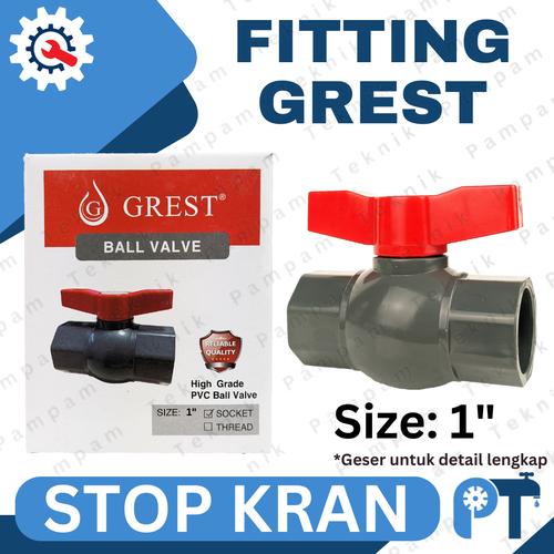 Jual BALL VALVE 1" INCH - STOPKRAN 1 INCI - STOP KRAN KERAN PVC GREST ...